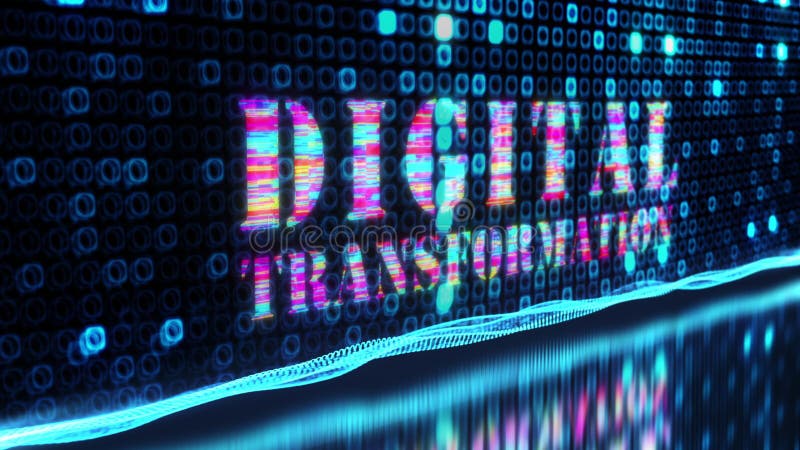 Digital Transformation Glow Colorful Neon Laser Text Effect Animation ...