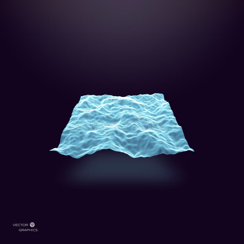 Digital Surface Made of Lines. Abstract Technology Illustration. Stock ...