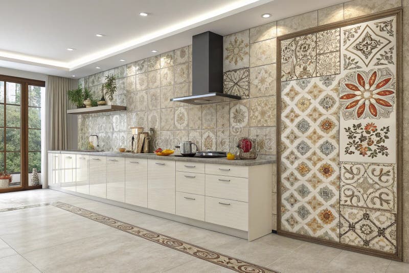 3D Digital Wall Tiles Design with Abstract Patterns for Kitchen and ...