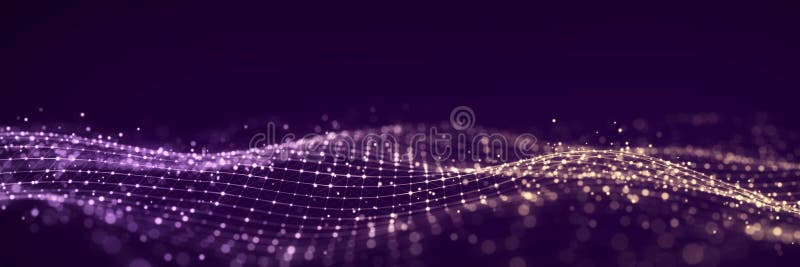 3d Digital Wave. Technology Purple and Gold Wave. Flow Digital ...