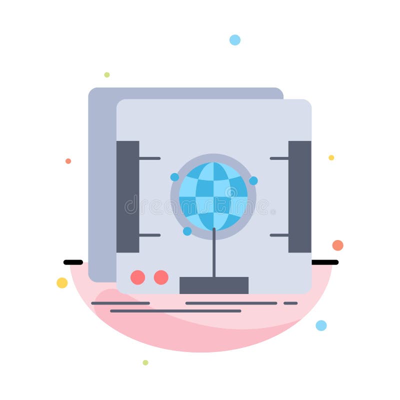 3d, Dimensional, Holographic, Scan, Scanner Flat Color Icon Vector ...