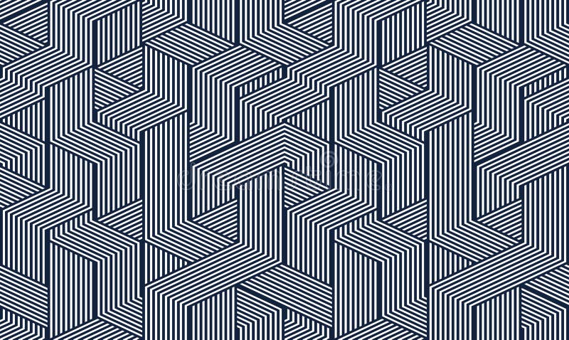 3D Dimensional Lined Cubes Seamless Pattern, Geometric Endless Texture ...