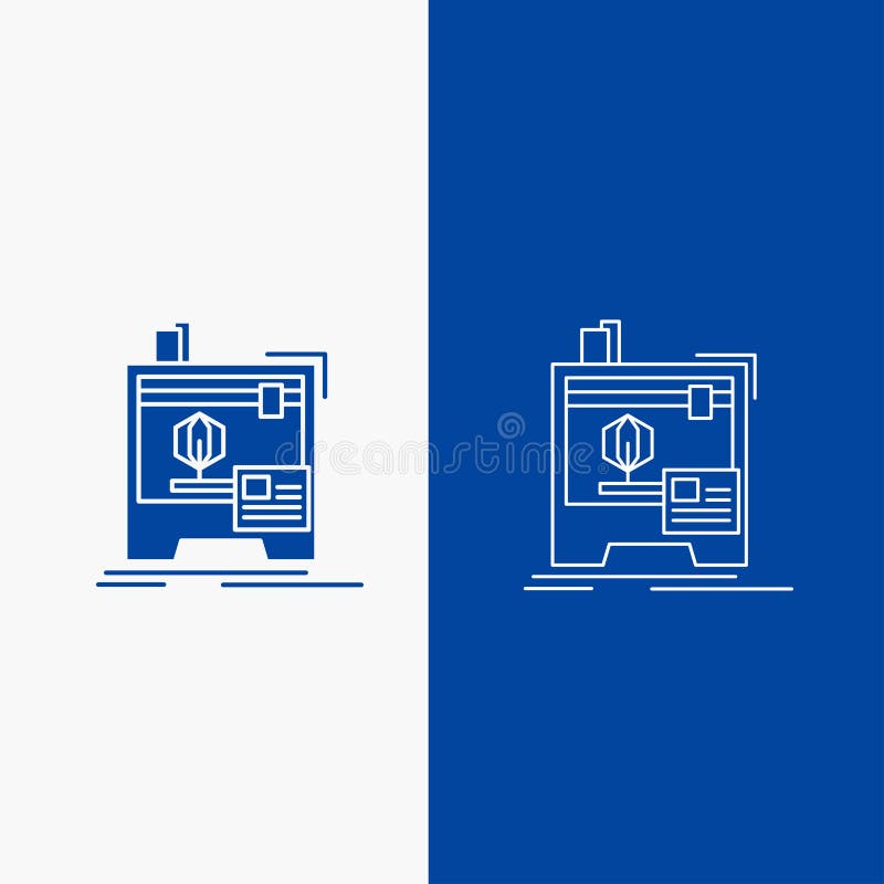 3d, Dimensional, Machine, Printer, Printing Line and Glyph Web Button ...