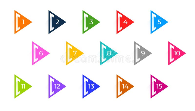 3d Directional Bullet Points Colorful Icon in Pack Stock Vector ...