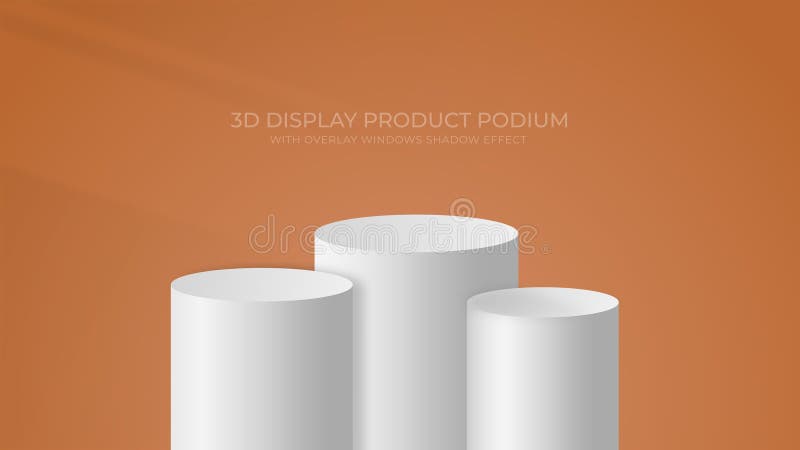 3D Display Product Podium Platform Decorated White Tall Cylinder Stock ...