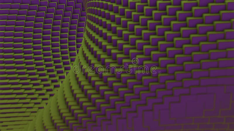 3d Distortion of Space with Squares. Design. Space with Curved ...