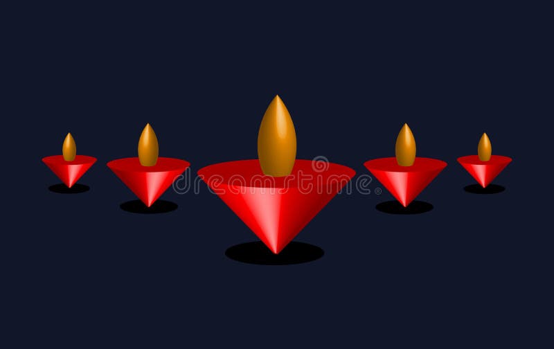 3D Diya. Vector 3D Diya for Diwali Stock Vector - Illustration of ...
