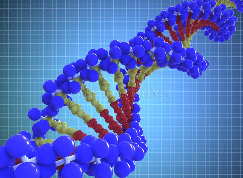 3d Dna Background Grid. 3d Render of DNA Illustration. Stock ...