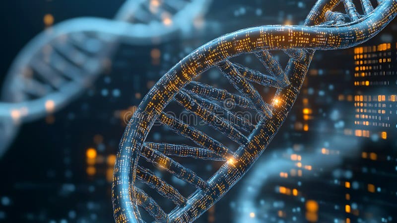3D DNA Double Helix Code Genetic Structure Science Background Stock ...