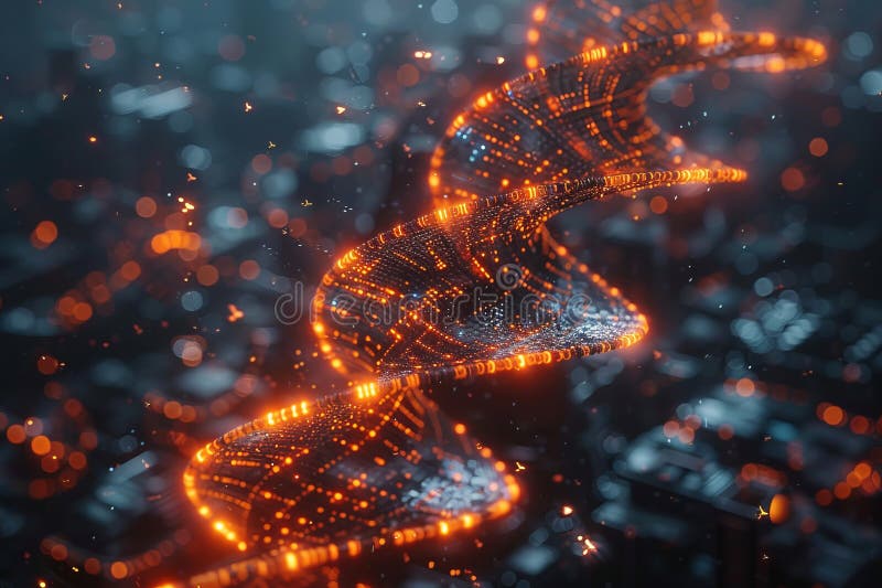 A 3D DNA Spiral Glows with Particles in a Unique Macro Photography ...