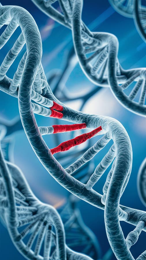 3D DNA Strand with Abnormal Mutations Stock Illustration - Illustration ...