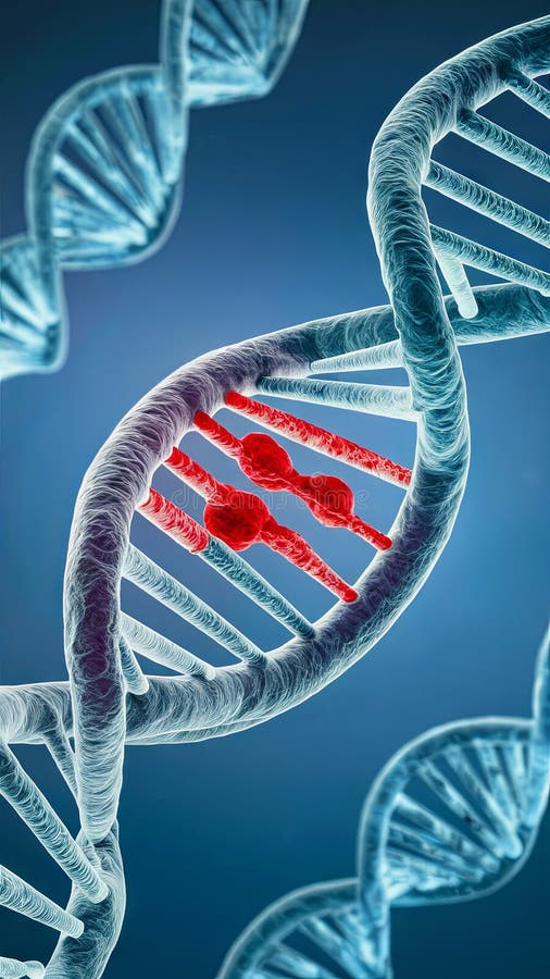 3D DNA Strand with Abnormal Mutations Stock Illustration - Illustration ...