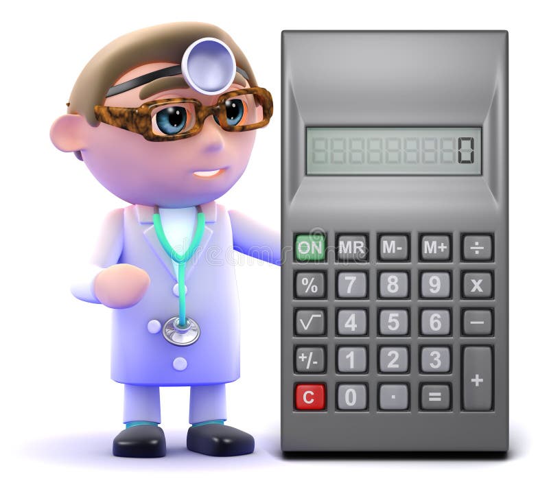 3d Doctor Calculates with a Calculator Stock Illustration ...