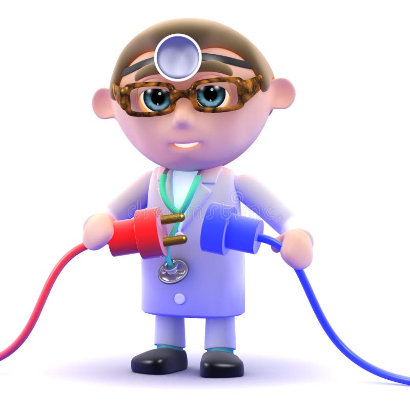 3d Doctor Plugs in the Power Stock Illustration - Illustration of ...