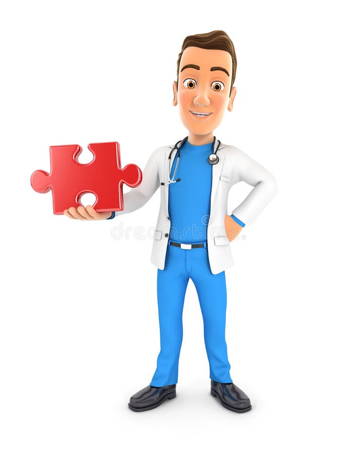 Doctor Puzzle Character Cartoon Style Stock Vector - Illustration of ...