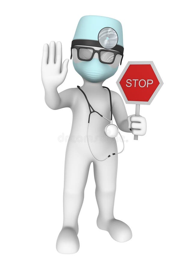 3d doctor. Stop sign stock illustration. Illustration of forbid - 69232381