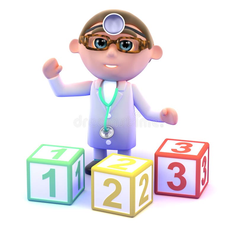 3d Doctor teaches math stock illustration. Illustration of specialist ...