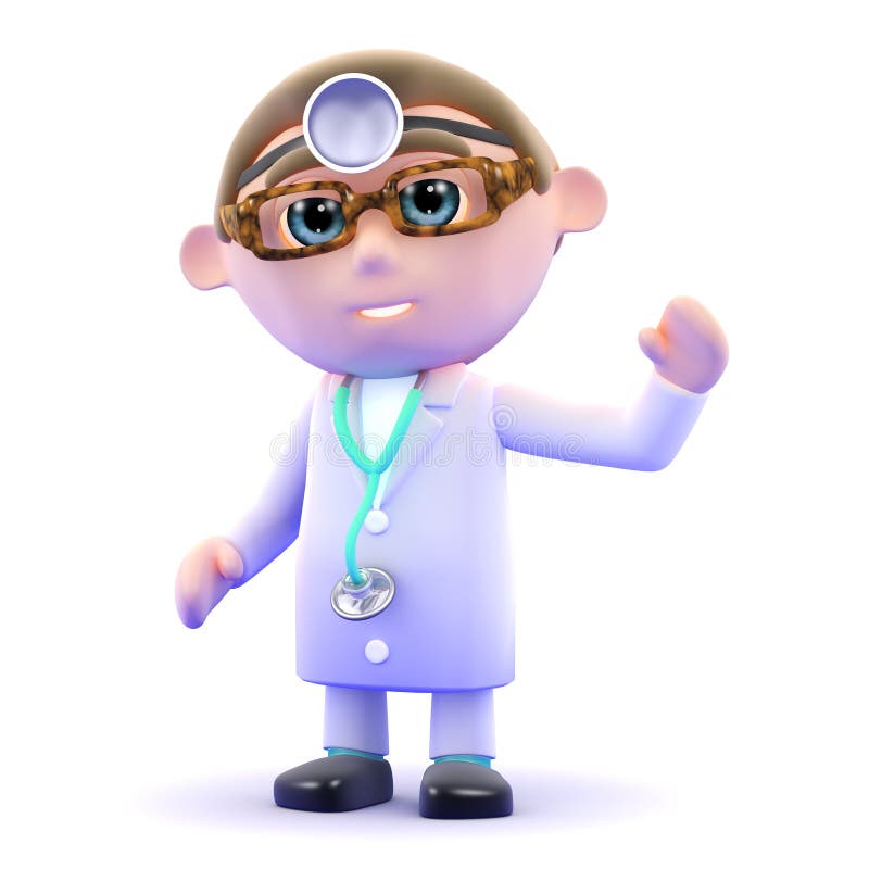 3d Doctor waves hello stock illustration. Illustration of drugs - 41857350