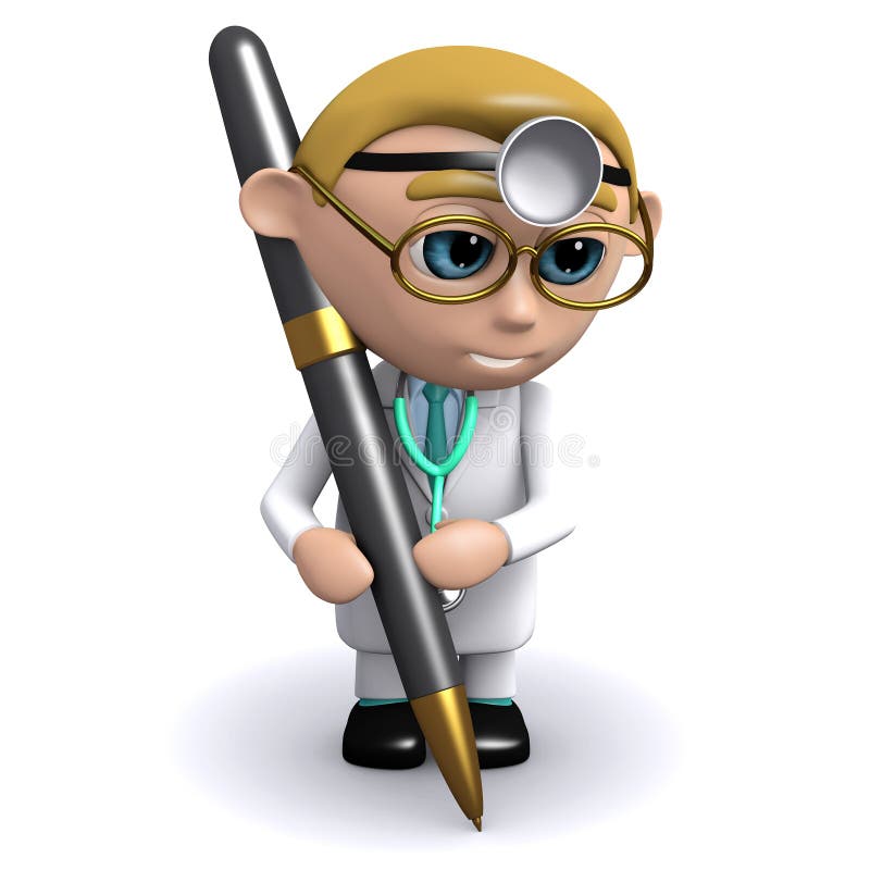 3d Doctor Writing Patient Medical History Stock Illustration ...