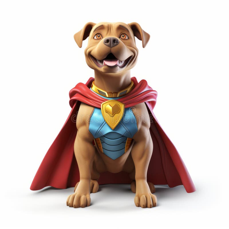 Superhero Dog: 3d Illustration of a Dog Dressed As a Superhero Stock ...