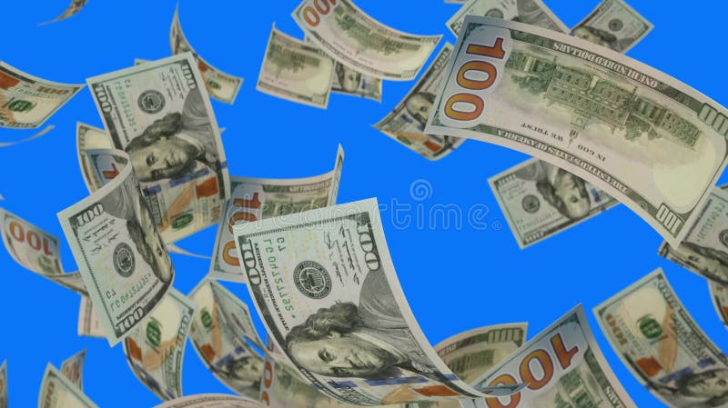 3D Dollar Currency Notes Animation on Blue Screen Stock Video - Video ...