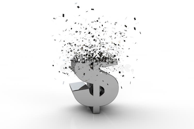 3D Dollar Currency Symbol Exploding Stock Illustration - Illustration ...