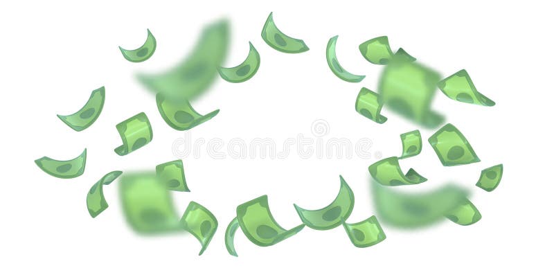 3d Dollar Notes Falling. Financial Success Concept Stock Vector ...