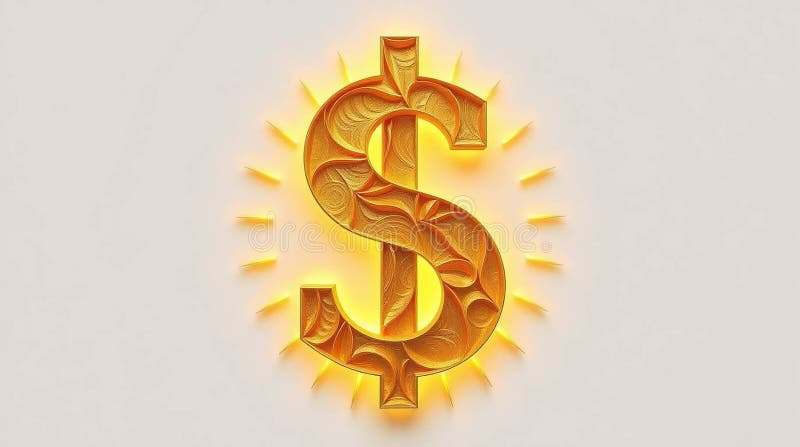 3D Dollar Sign, Creative, Bright, Volumetric Dollar Sign Stock ...