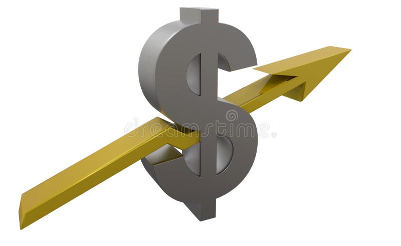 3D Dollar Sign Stock Rising Stock Illustration - Illustration of rich ...