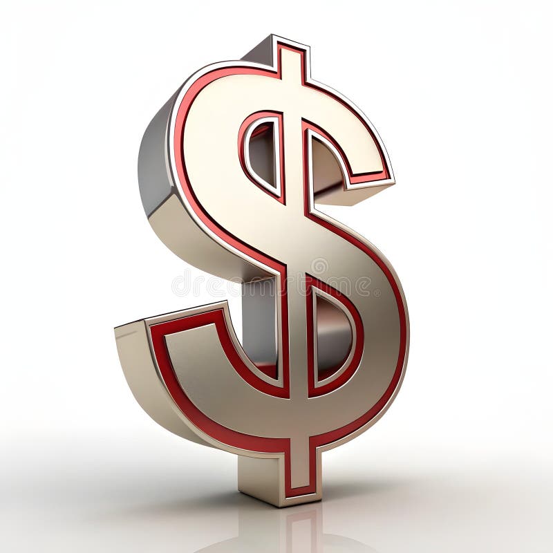 3d Dollar Symbol on White Background Stock Illustration - Illustration ...