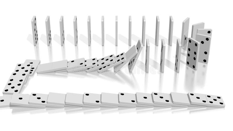 3D domino effect animation stock video. Video of business - 135368407