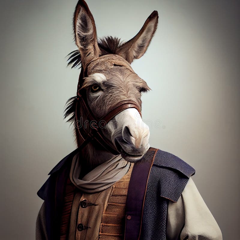 3D Donkey Avatar for Web Account or Games Online Stock Illustration ...