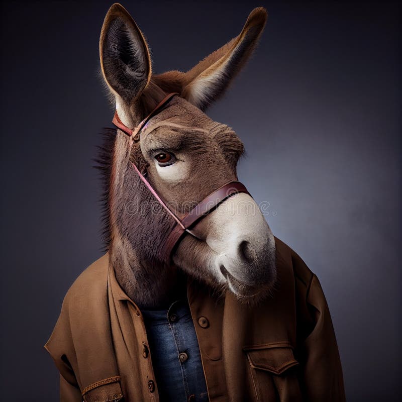 3D Donkey Avatar for Web Account or Games Online Stock Illustration ...