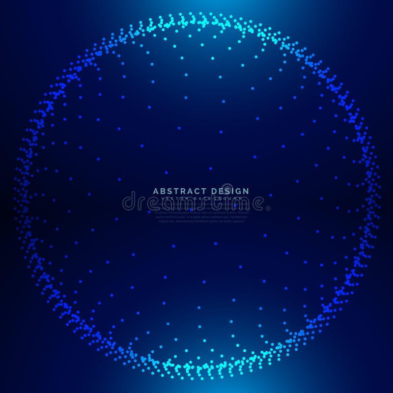 3d Dots Circle Mesh in Technology Style Stock Vector - Illustration of ...