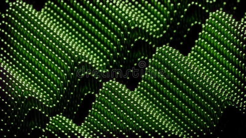 3D Dots Move with Wave Structure. Design. 3D Space with Moving Metal ...