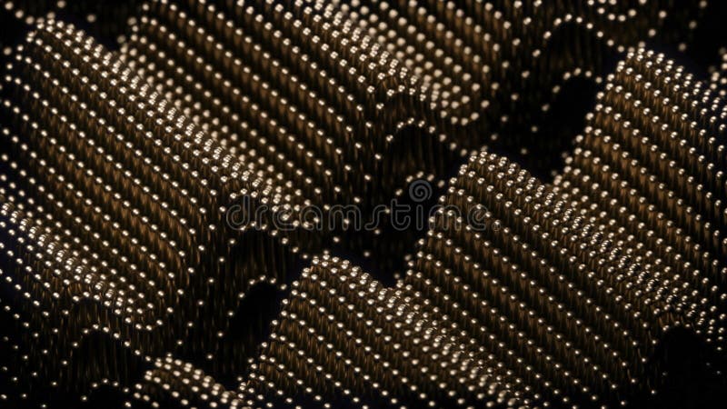 3D Dots Move with Wave Structure. Design. 3D Space with Moving Metal ...