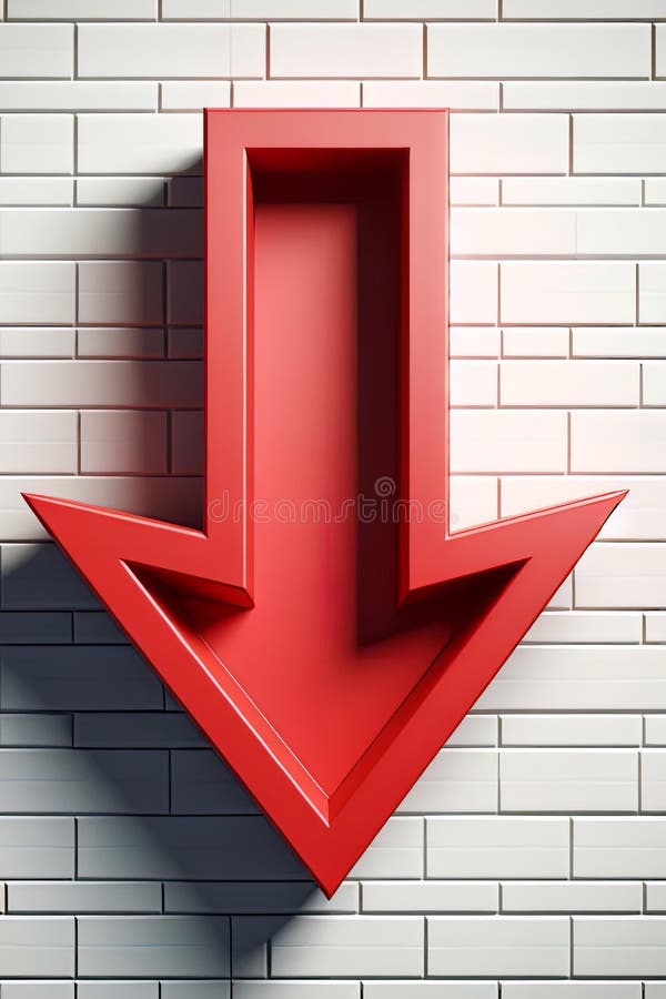 Down Side Arrow Symbol Negative Growth Sign Symbol Stock Illustration ...