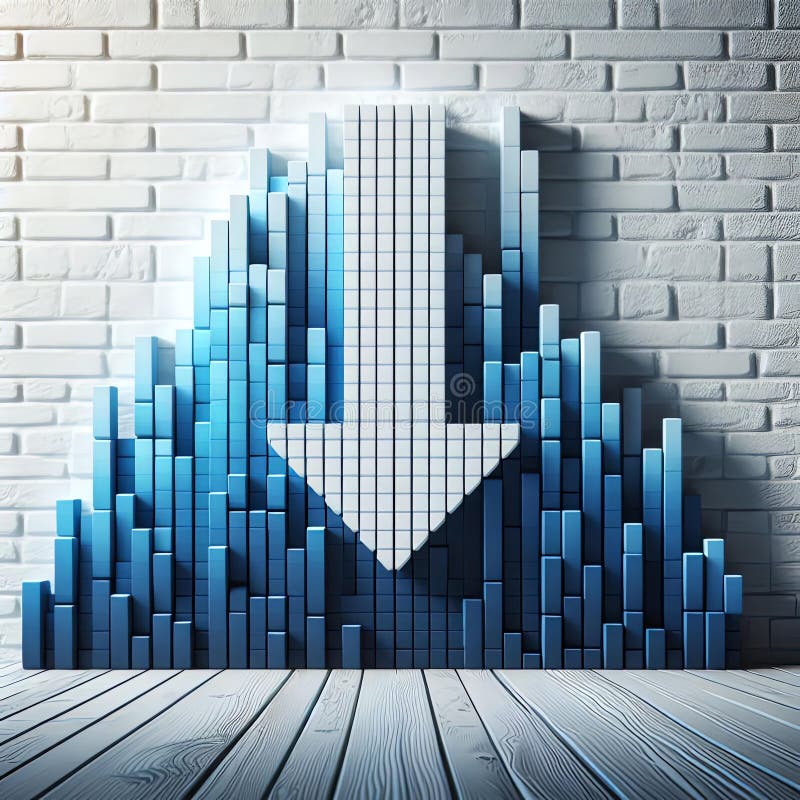 Down Side Arrow Symbol Negative Growth Sign Symbol Stock Illustration ...