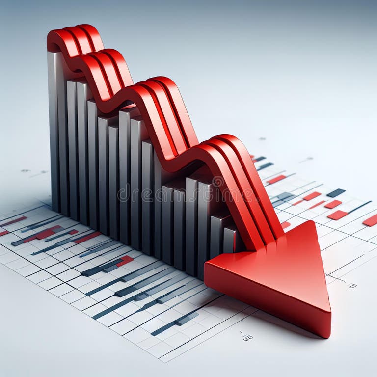 Down Side Arrow Symbol Negative Growth Sign Symbol Stock Illustration ...