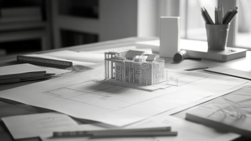 3d Draft Illustration of Building Construction for Large Project by ...