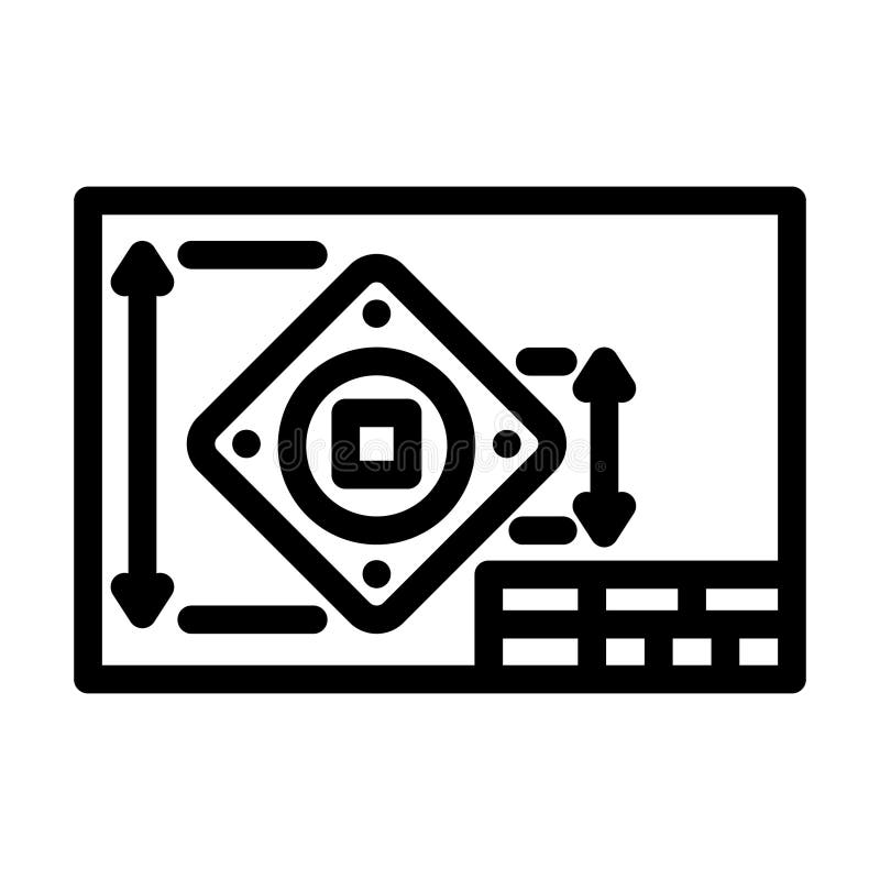 2d Drafting Architectural Drafter Line Icon Vector Illustration Stock ...