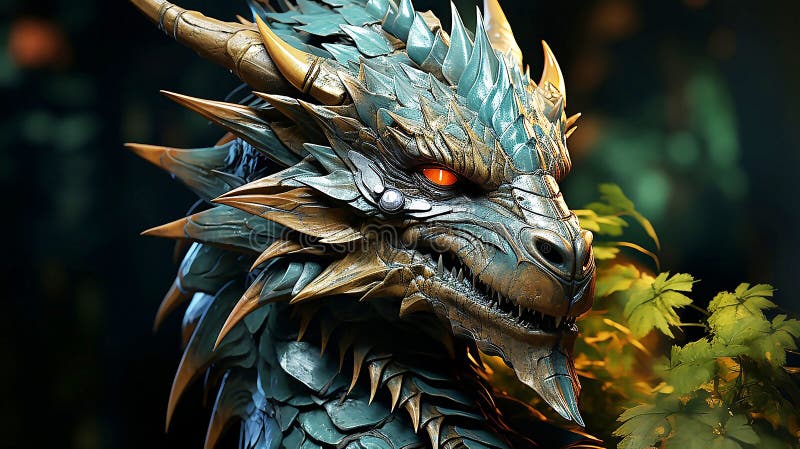 3d Dragon Digital Art Gradient Vector Illustration Stock Illustration ...