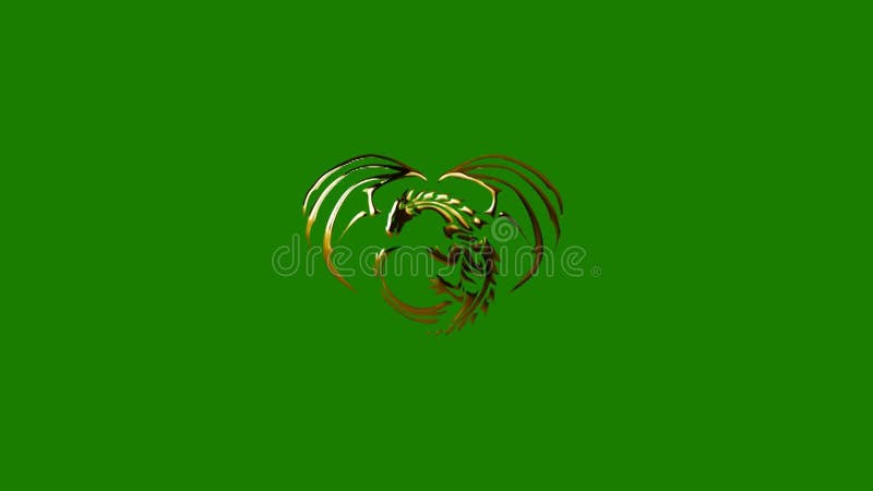 3d Dragon Logo Light Effect Green Screen Background Stock Video - Video ...