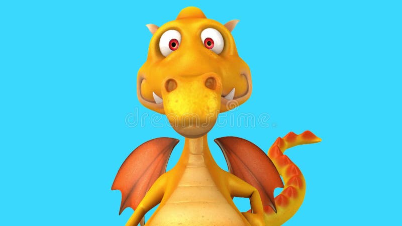 3D dragon saying hello stock video. Video of cartoon - 294149679