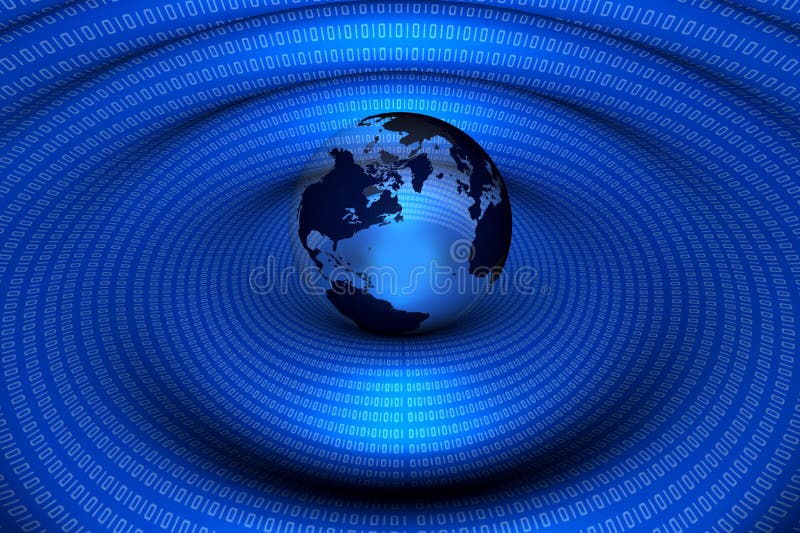 Binary code planet earth stock illustration. Illustration of technology ...