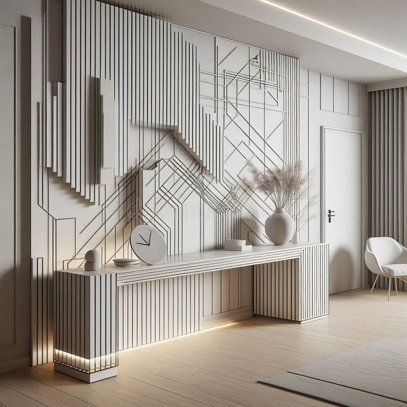 D Drawing of a Contemporary Console Tabl a Sleek and Modern C Stock ...