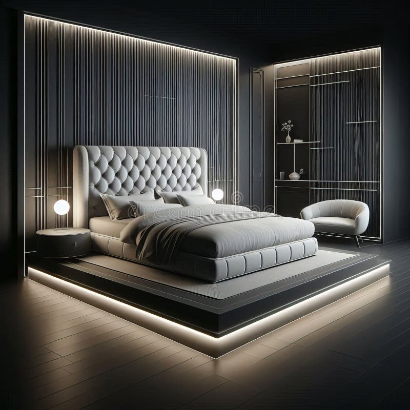 D Drawing of a Modern Bed Frame a Conteporary Bed Frame Desig Stock ...