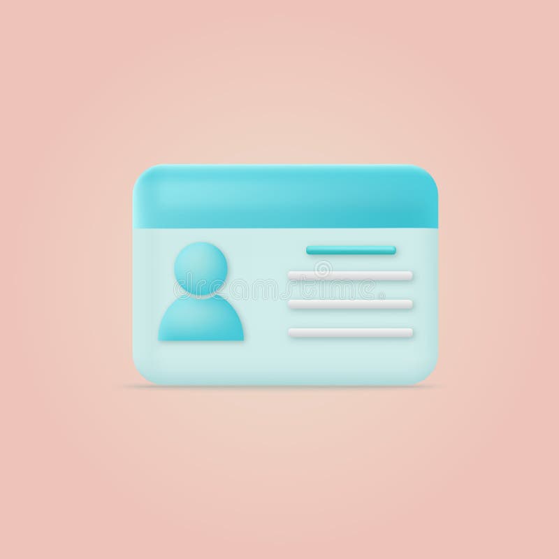 3d Driver ID Card, License, Plastic Card. Vector Stock Vector ...