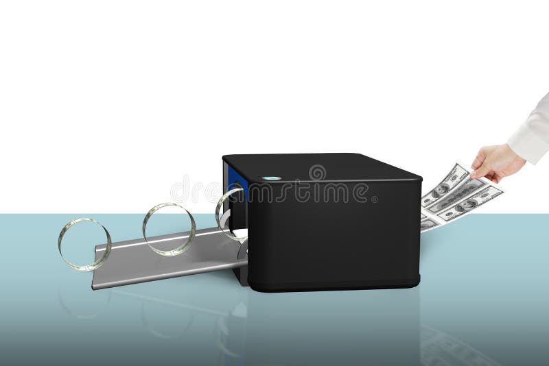Het Uitprinten Van 3D Geld Met Printer Stock Foto - Image of voorwerp ...