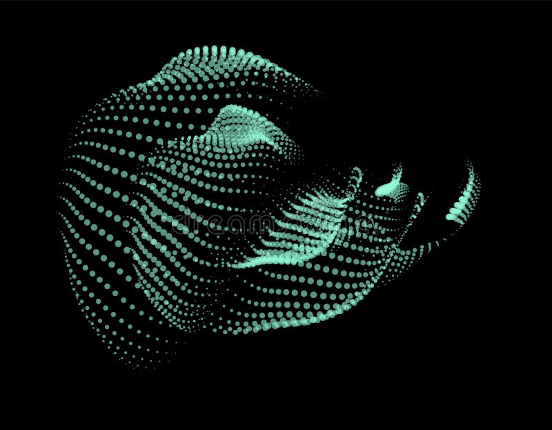 3d Dynamic Node of Big Data Dots Science. Wave Infinity Sinusoid Line ...